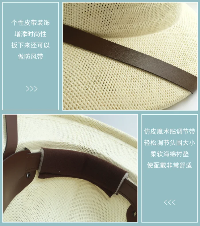 Fashion 6 COLOR Sun hat unisex England straw summer men's British cap ...