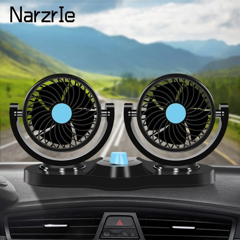 12/24v Mini Car Fan 360 Degree Rotating Cooling Down Portable Powerful ...