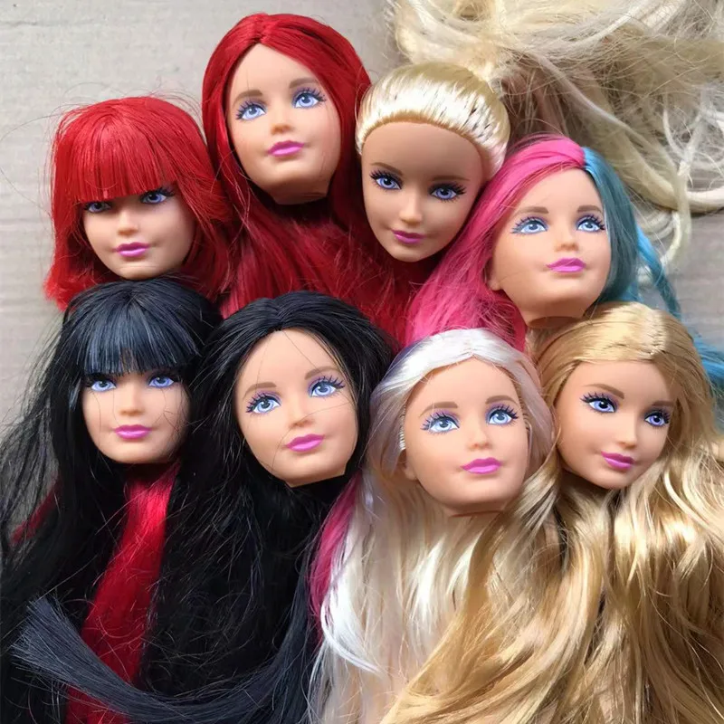 Rare-Long-Colorful-Hair-Doll-Head-Princess-Doll-Head-Toys-Parts-DIY-Toy ...