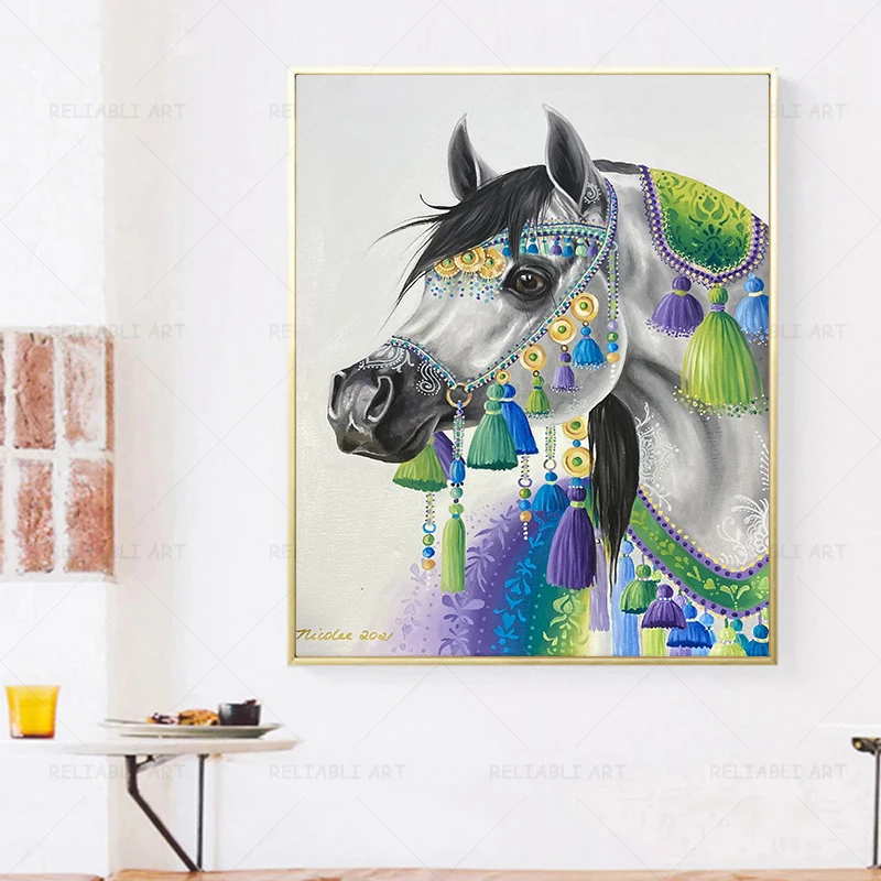 Bay Arabian Horse Paintings