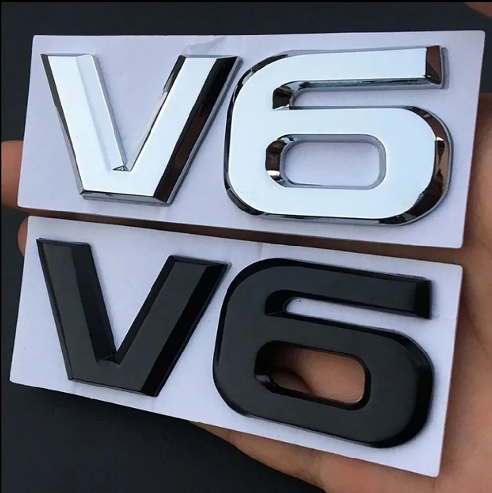 3D metal Car Emblems Logo Decal Badge Sticker For V6 Mercedes BMW Audi ...