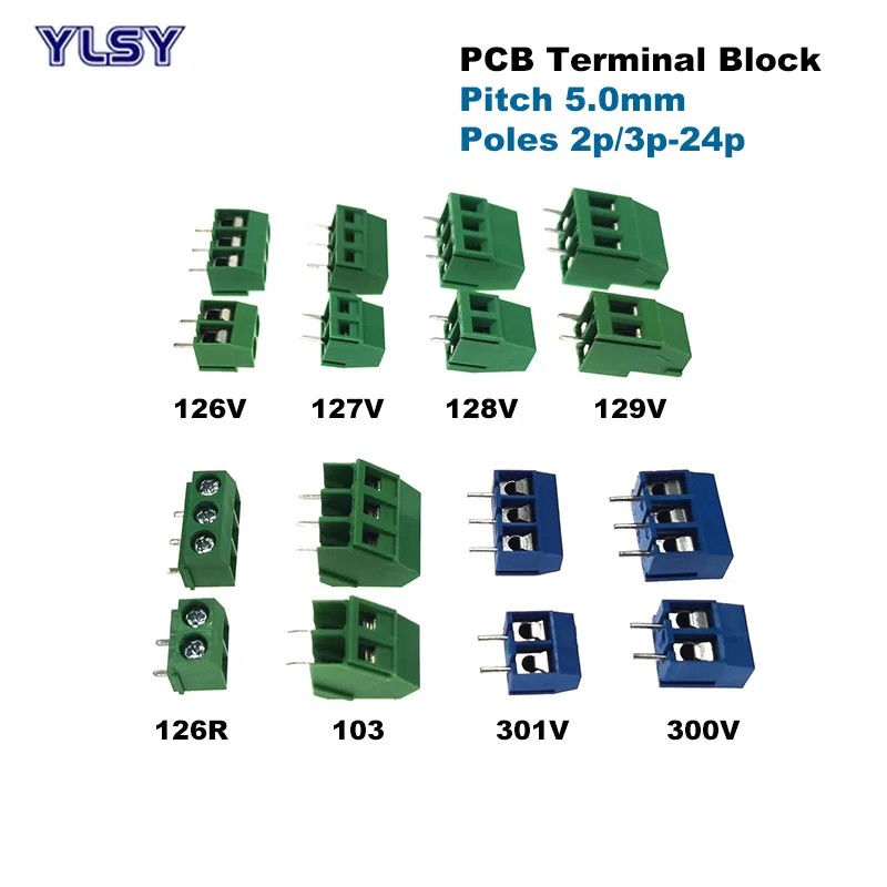 10Pcs-Pitch-5mm-Screw-PCB-Terminal-Block-Bornier-Right-Angle-Straight-2 ...