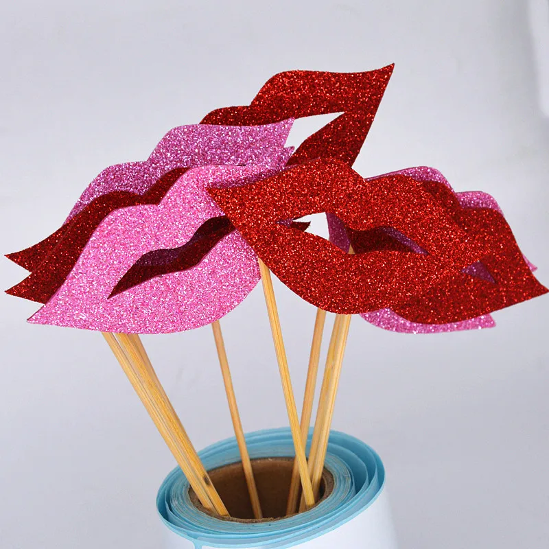 Red Pink Sexy Lips on A Stick DIY Photobooth Wedding Birthday Party ...