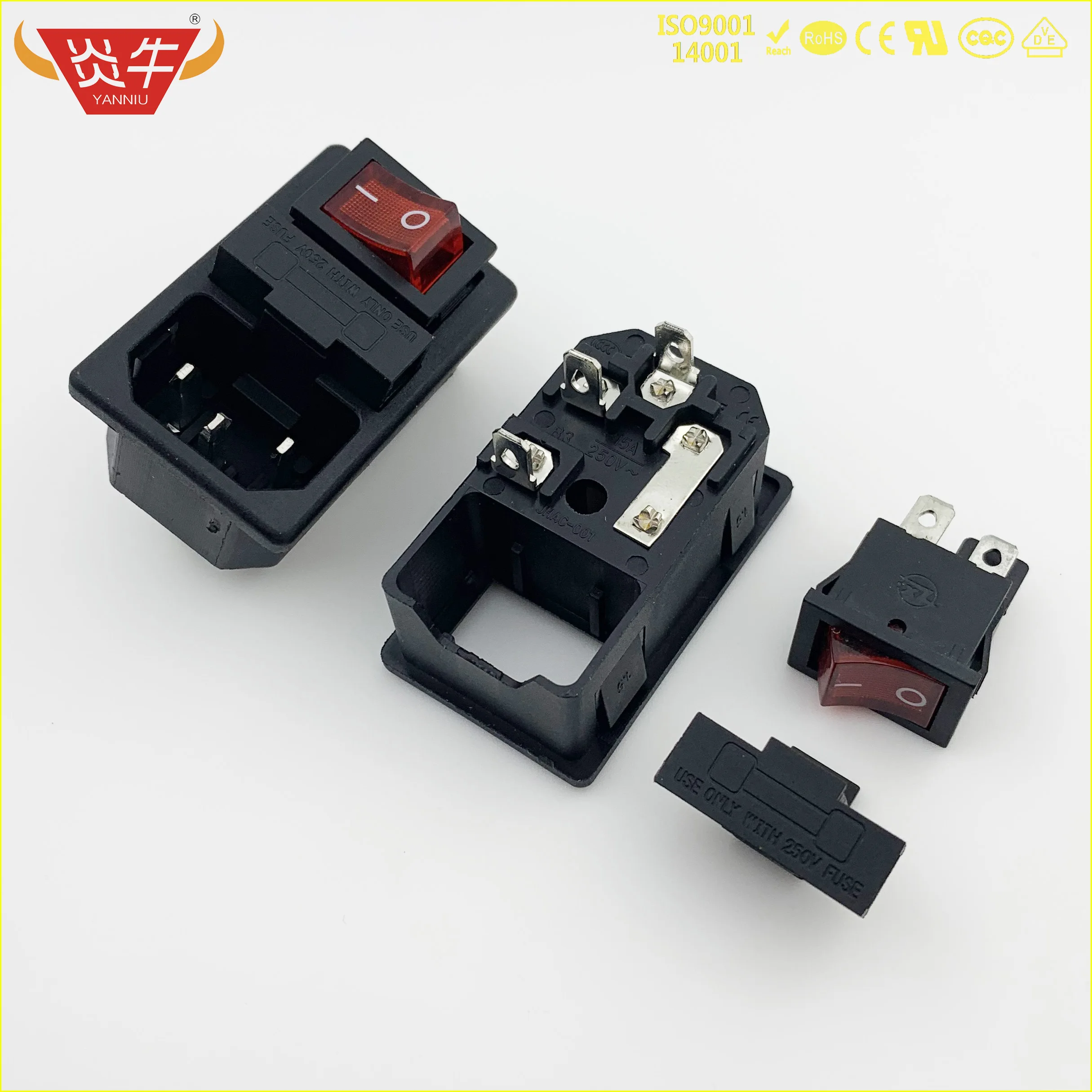 Ac Power Plug Inlet Socket With Switch Fuse Protection 250vac Plug ...