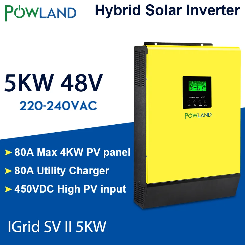 Hybrid Solar Inverter 5000w 48v 220v High Pv Input 450vdc Mppt Solar ...