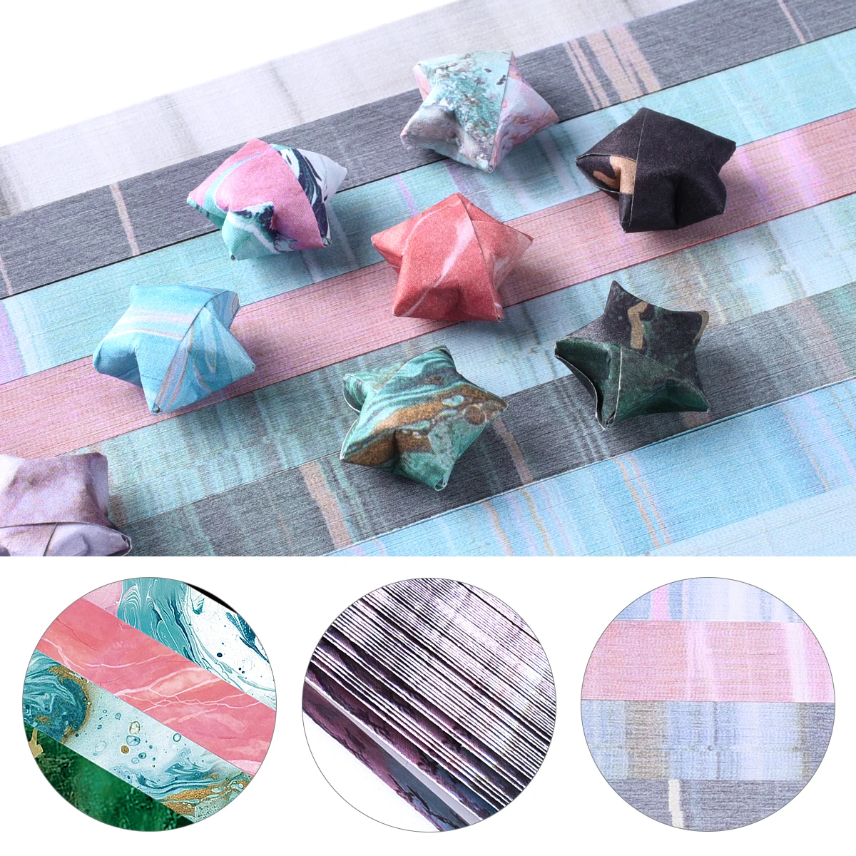 Papier à plier,Lot de 800 bandes de papier Origami en marbre,artisanat ...