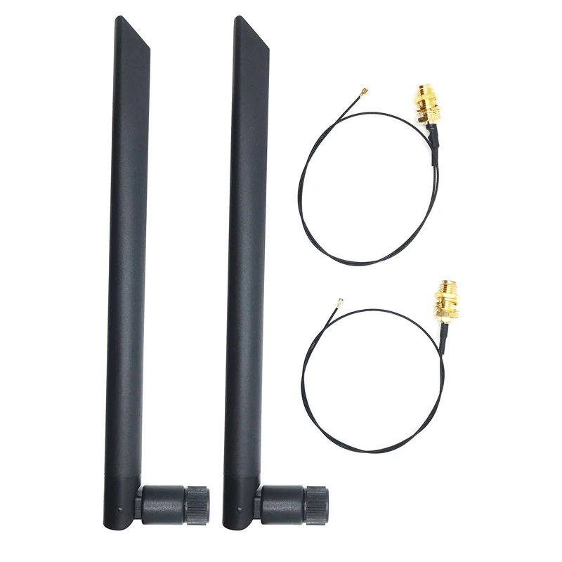 2x8dBi 2.4GHz 5GHz Dual Band AC WiFi RP SMA Male Antenna+2 X 30CM RP ...