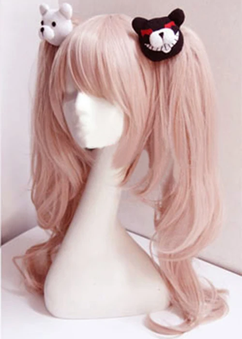 Danganronpa Enoshima Junko Cosplay Wig With Bear Hairpins And Ponytail ...