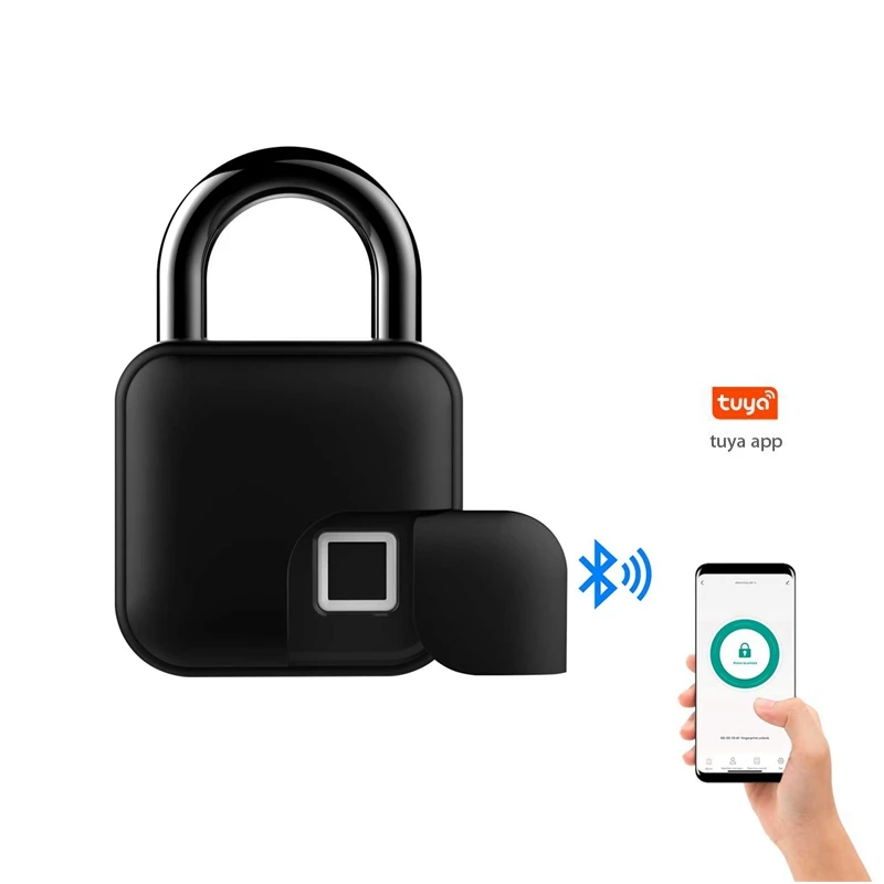 Fingerprint Padlock Tuya Bluetooth Waterproof Smart Padlock Cabinet ...
