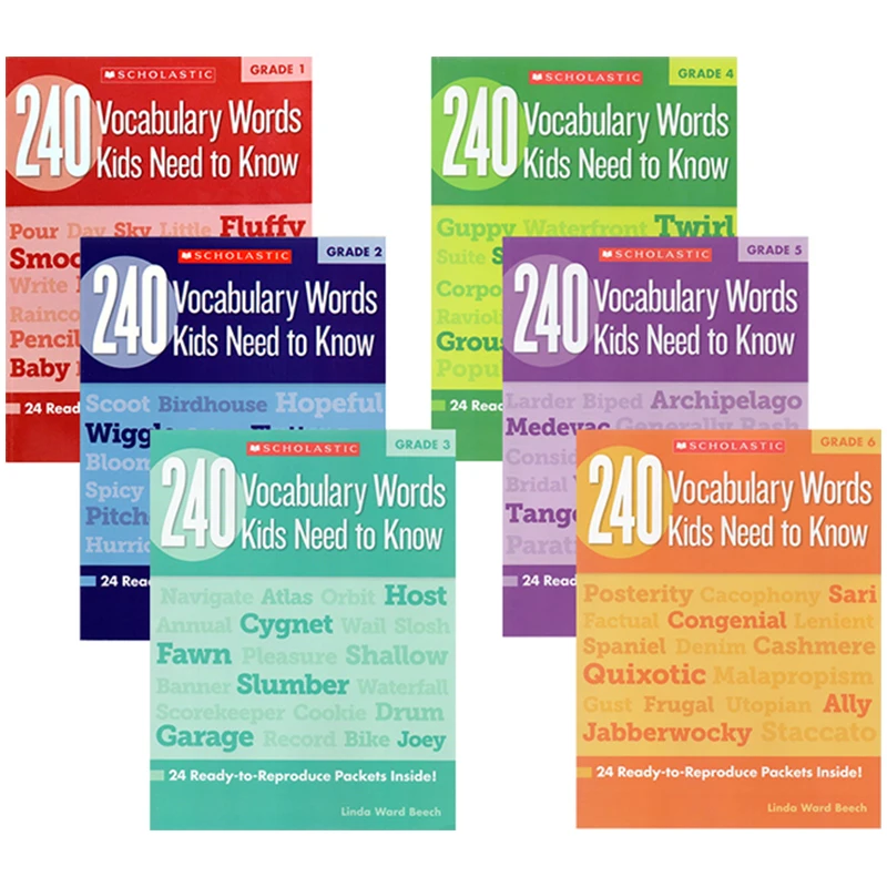 6 Books/set 240 Vocabulary Words Kids Need To Know Grade Books English ...