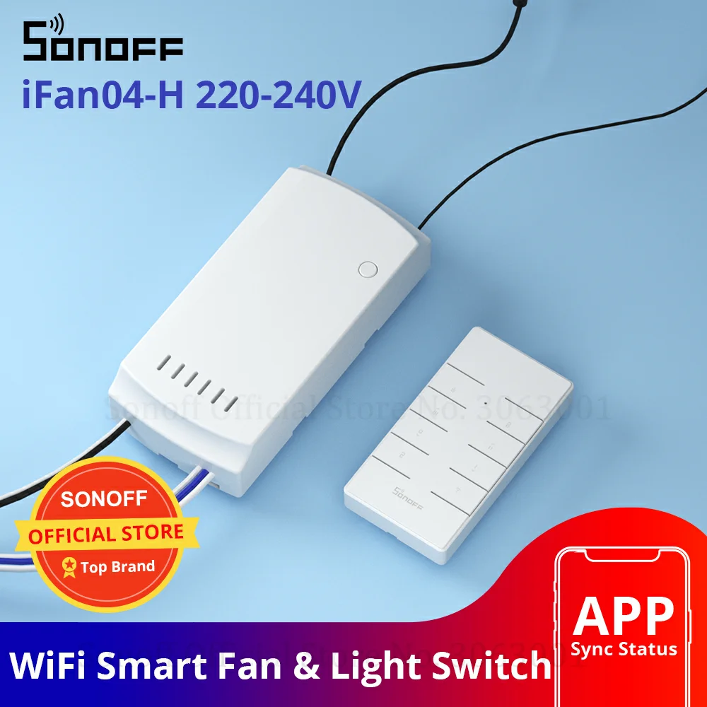 SONOFF iFan04 H WiFi Smart Fan Switch 220 240V Adjust Fan Light ...