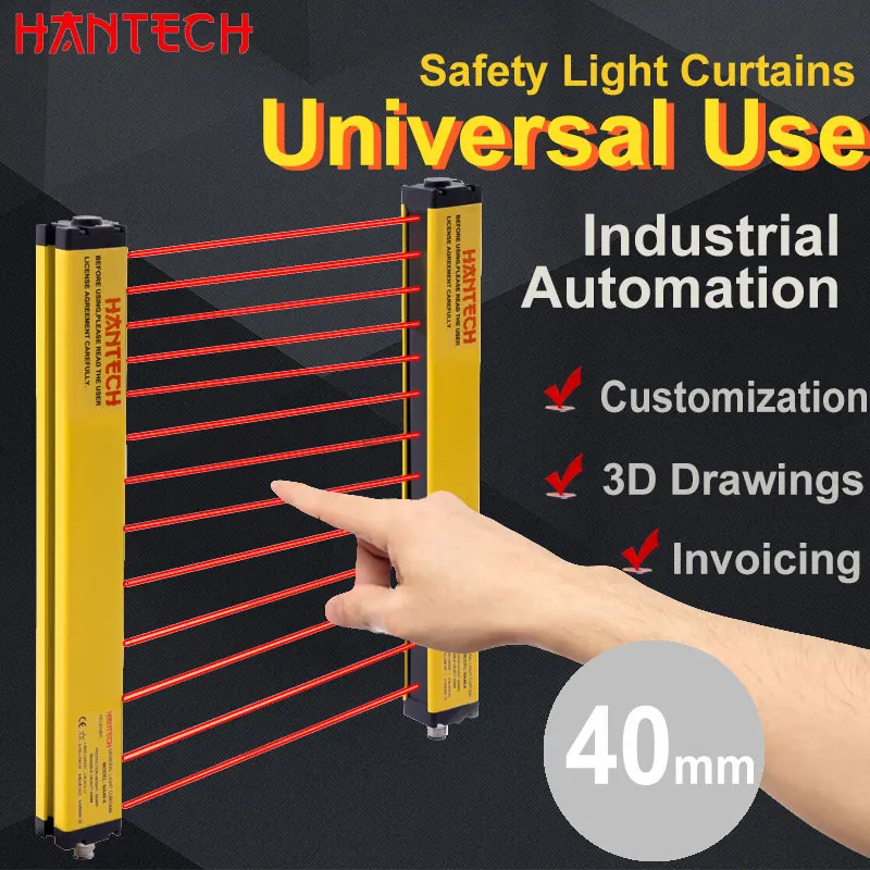Universal-Use-Safety-Light-Curtains-40mm-8-Points-24V-Customization ...