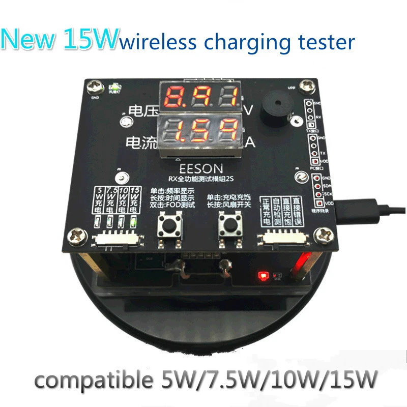 QI 7.5W 10W 15W 빠른 무선 충전기 테스터 전압 전류 미터 무선 충전 테스트 감지기 표시기 무선 충전|휴대폰 충전기| - AliExpress