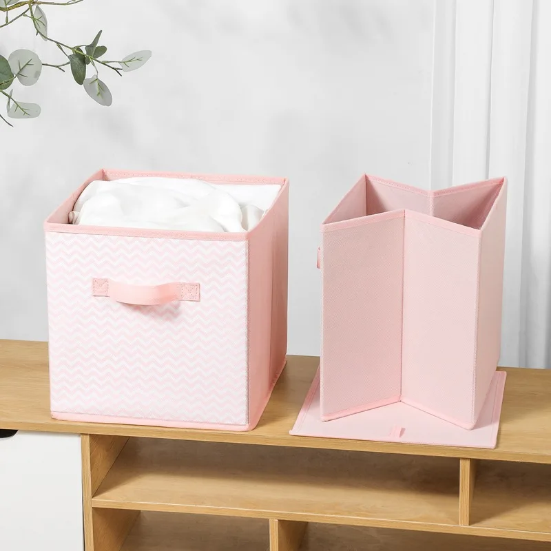 Ripple Pattern Cube Folding Fabric Storage Box Drawer for Sundries ...