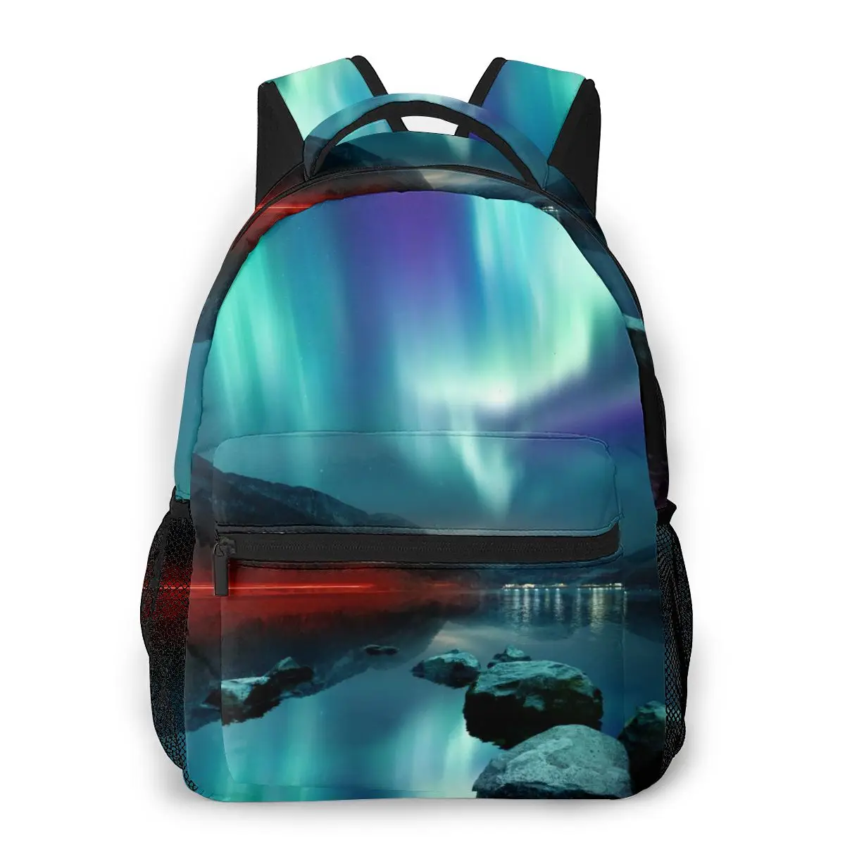 Bookbags School Bags for Teenage Boys Aurora Borealis Northern Lights Travel Bags Baby Boy ...