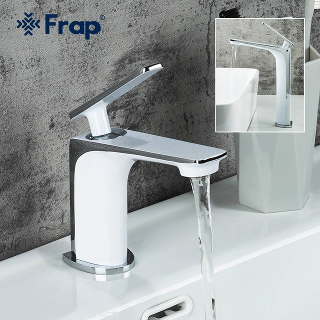Frap New Crane White Bathroom Sink Faucet Tap Brass, 50% OFF