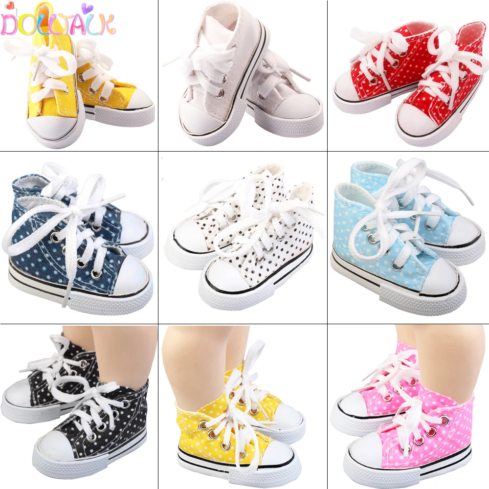Cloth-Unisex-Shoes-New-Style-Spotted-Doll-7-5cm-Canvas-Shoes-For-60cm-1 ...