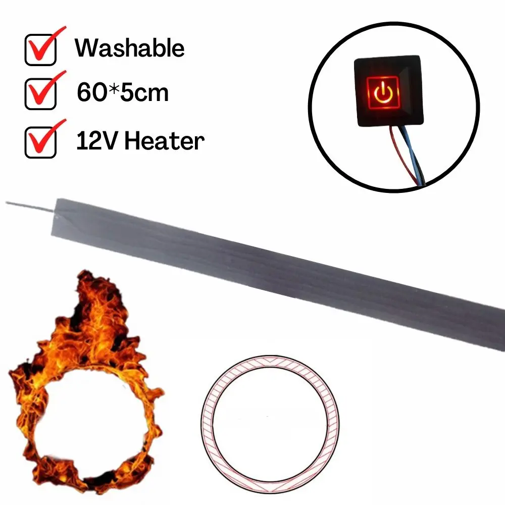 Car Steering Wheel Heating 12V Carbon Fiber Heater Pad Steering Wheel ...