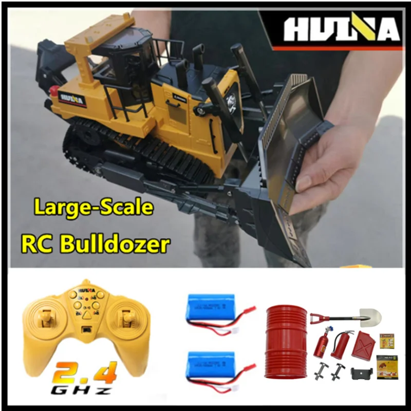 HUINA 1569 1:16 8CH RC Bulldozer Remote Control Truck Hobby Engineering ...