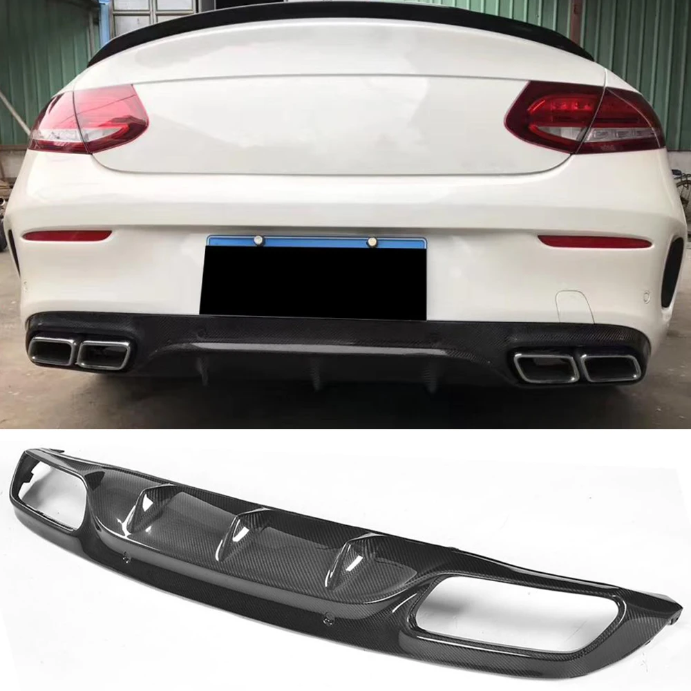 Carbon Fiber Rear Bumper Diffuser For Mercedes Benz C Class W205 C205 ...