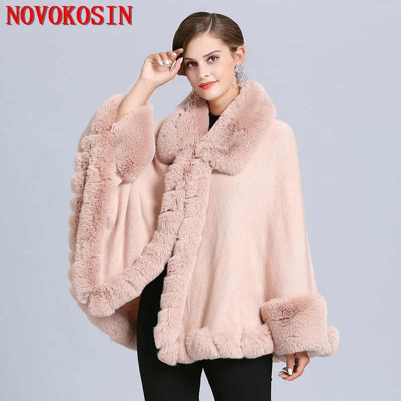 5-Colors-Winter-Warm-Turn-down-Neck-Black-Cloak-Women-Hairy-Cardigan ...