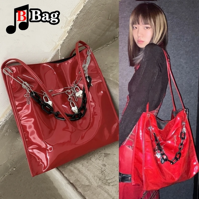 Red Retro Handbag | Y2k Underarm Bag | Womens Y2k Bags | Y2k Leather ...