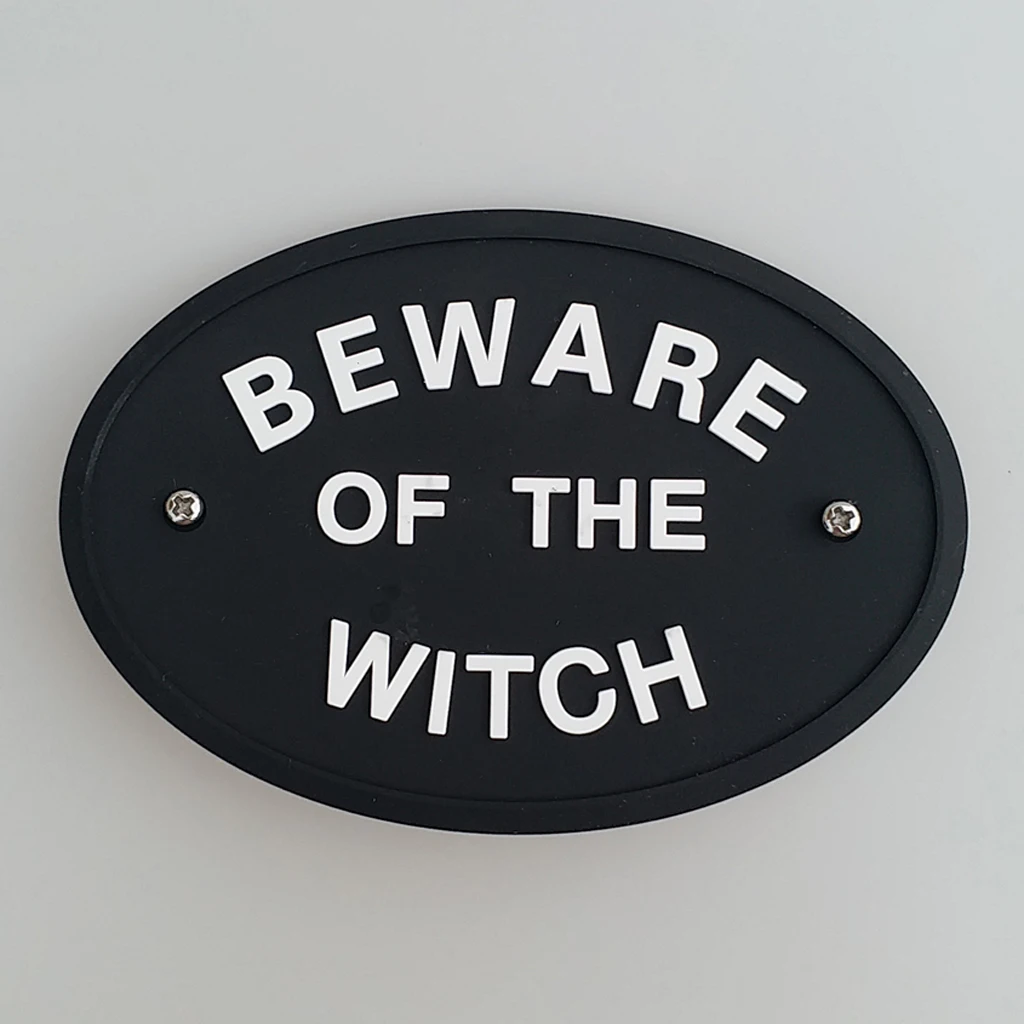Placa de plata BEWARE OF THE WITCH House Sign letras doradas|Cairel de ...