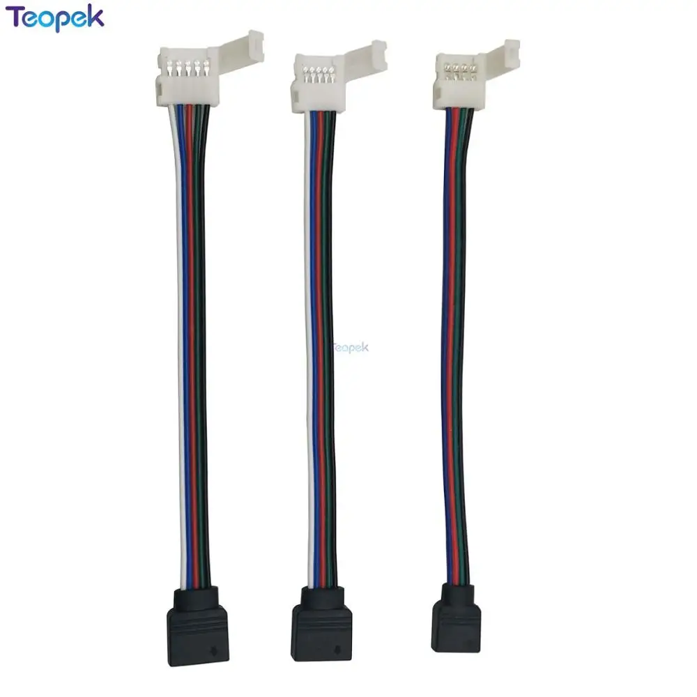 5pcs Led Connector Strip To Controller 4pin 5pin Solderless Female 13cm ...