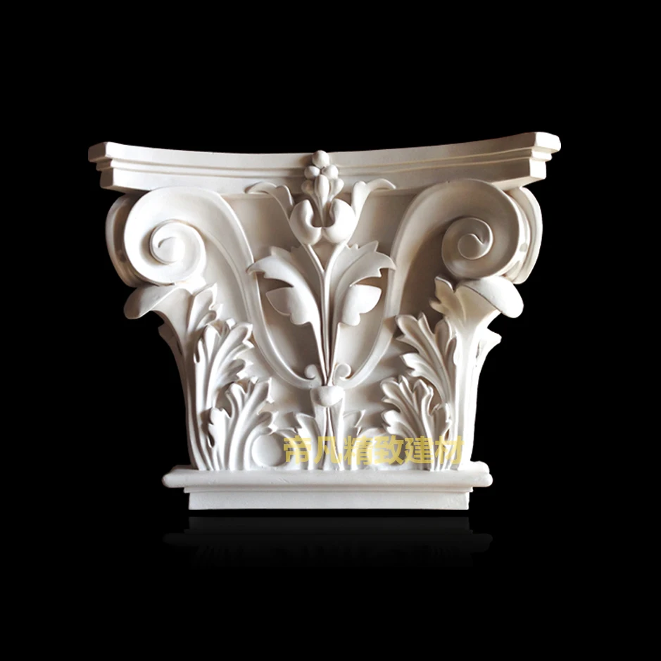 Polyurethane Flat Roman Columns Caps Pillars Capitals Wall Cornice ...