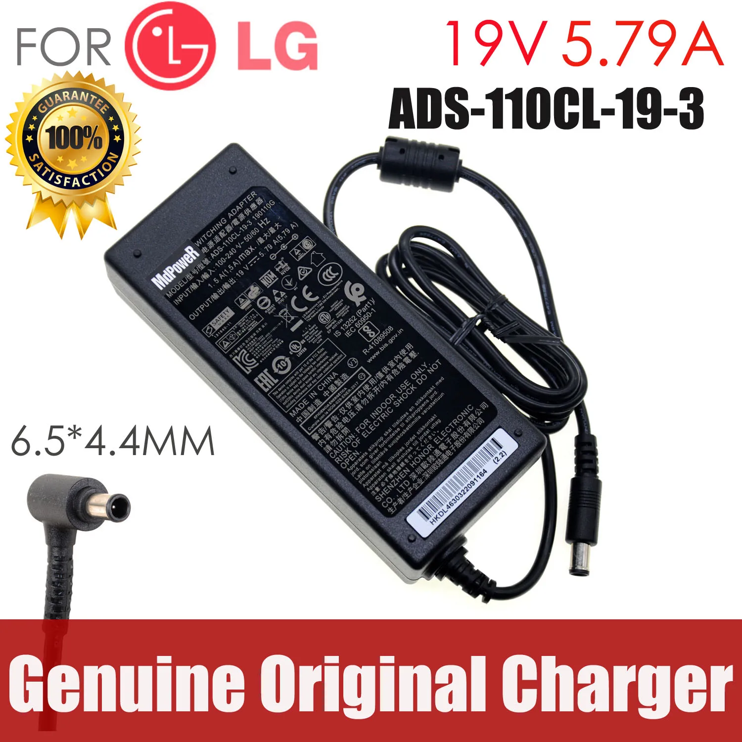 new-Original-FOR-LG-19V-5-79A-34UC98-ADS-110CL-19-3-190110G-AC-adapter ...