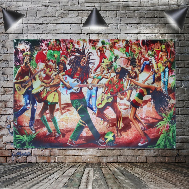 Music-Rock-Band-Dance-Reggae-Rasta-Party-Flag-Banner-Polyester-144-96CM ...