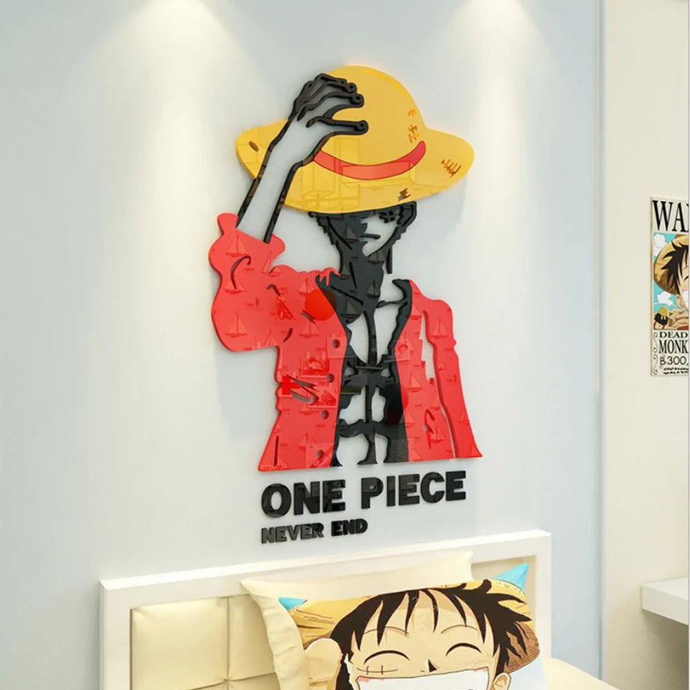 3D Acrylic One Piece Monkey D Luffy Wall Sticker | One piece ...