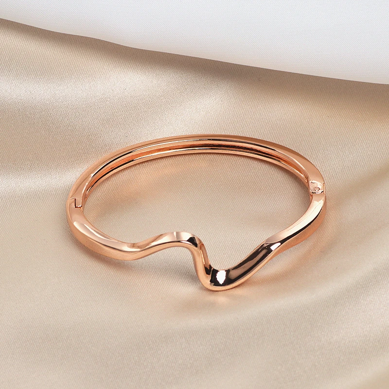 Irregular Rose Gold Bracelet | Rose Gold Bangle Bracelets | Rose Gold ...