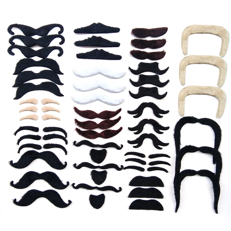 48pcs Funny Costume Pirate Party Mustache Cosplay Fake Moustache Fake ...