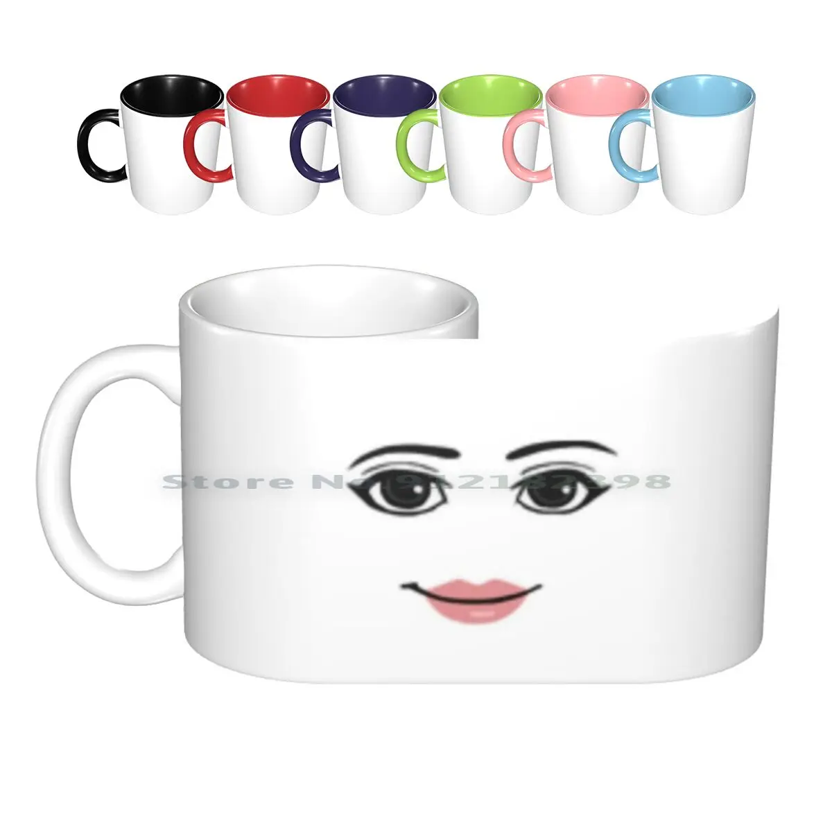 Woman Face Ceramic Mugs Coffee Cups Milk Tea Mug Woman Woman Face Robux ...