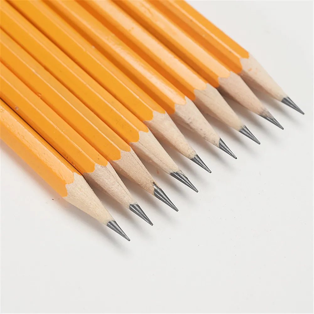 Crayon graphite,Crayon HB ordinaire en bois jaune, 10 pièces, crayon ...