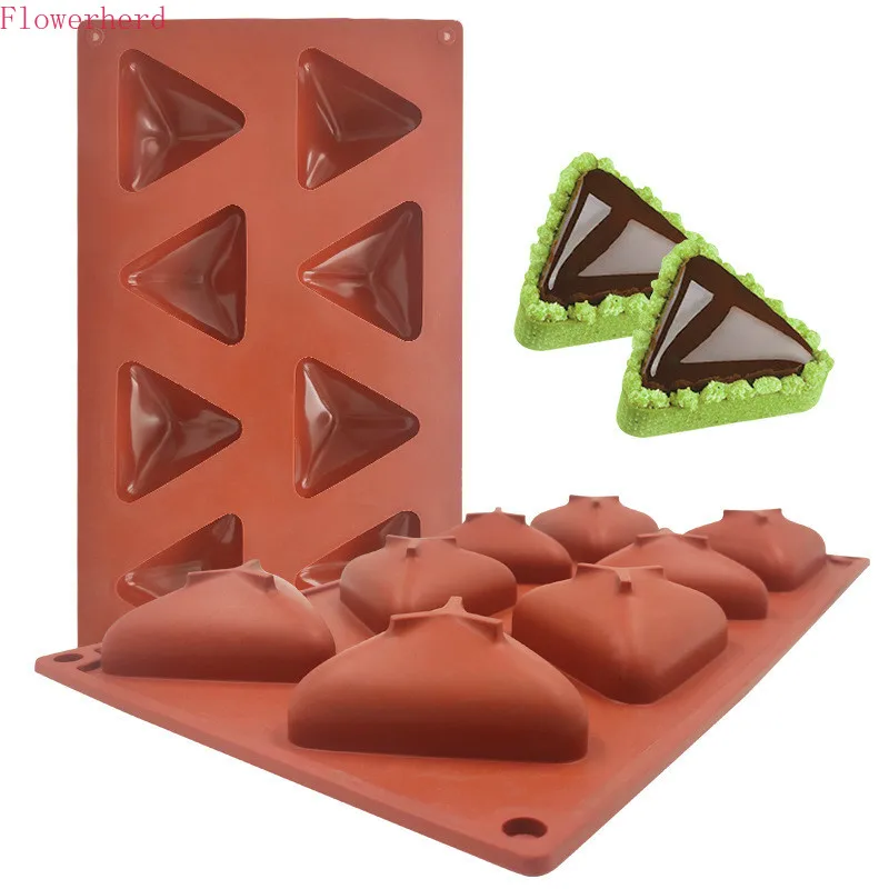 8-cavity Triangle Silicone Mold Mousse Cake Ice Cream Mold Diy Triangle ...