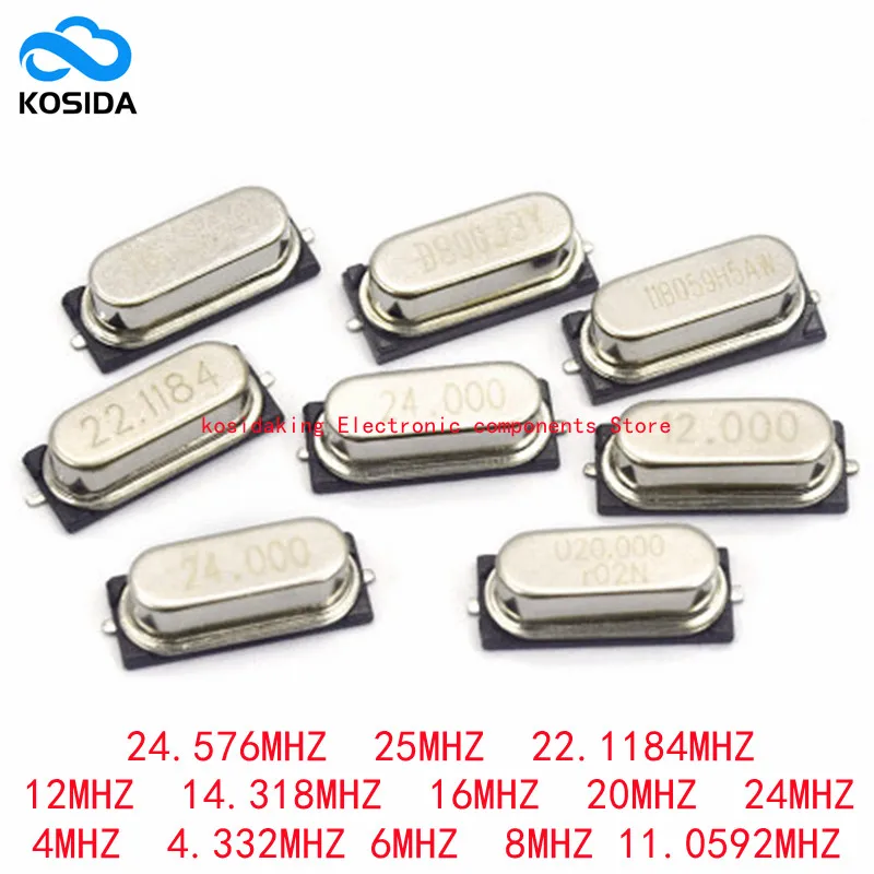 100PCS-HC-49S-HC49-SMD-Crystal-oscillator-4MHZ-4-332MHZ-6MHZ-8MHZ-11 ...