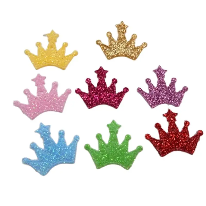 Sew on Mix Color Glitter felt patches for Clothes 2.2cm Crown Shape ...
