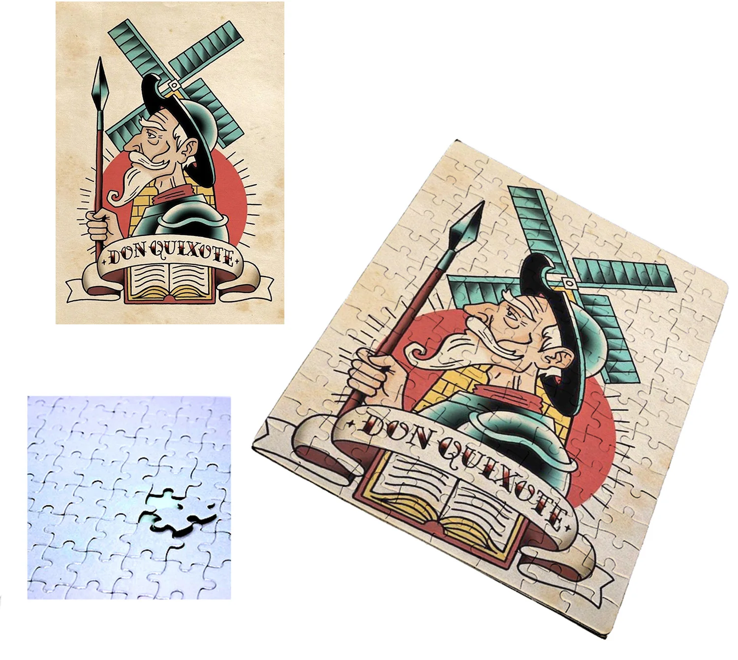 MERCHANDMANIA-PUZZLE-120-pieces-DON-Quixote-stain-PUZZLE-game-for-kids ...