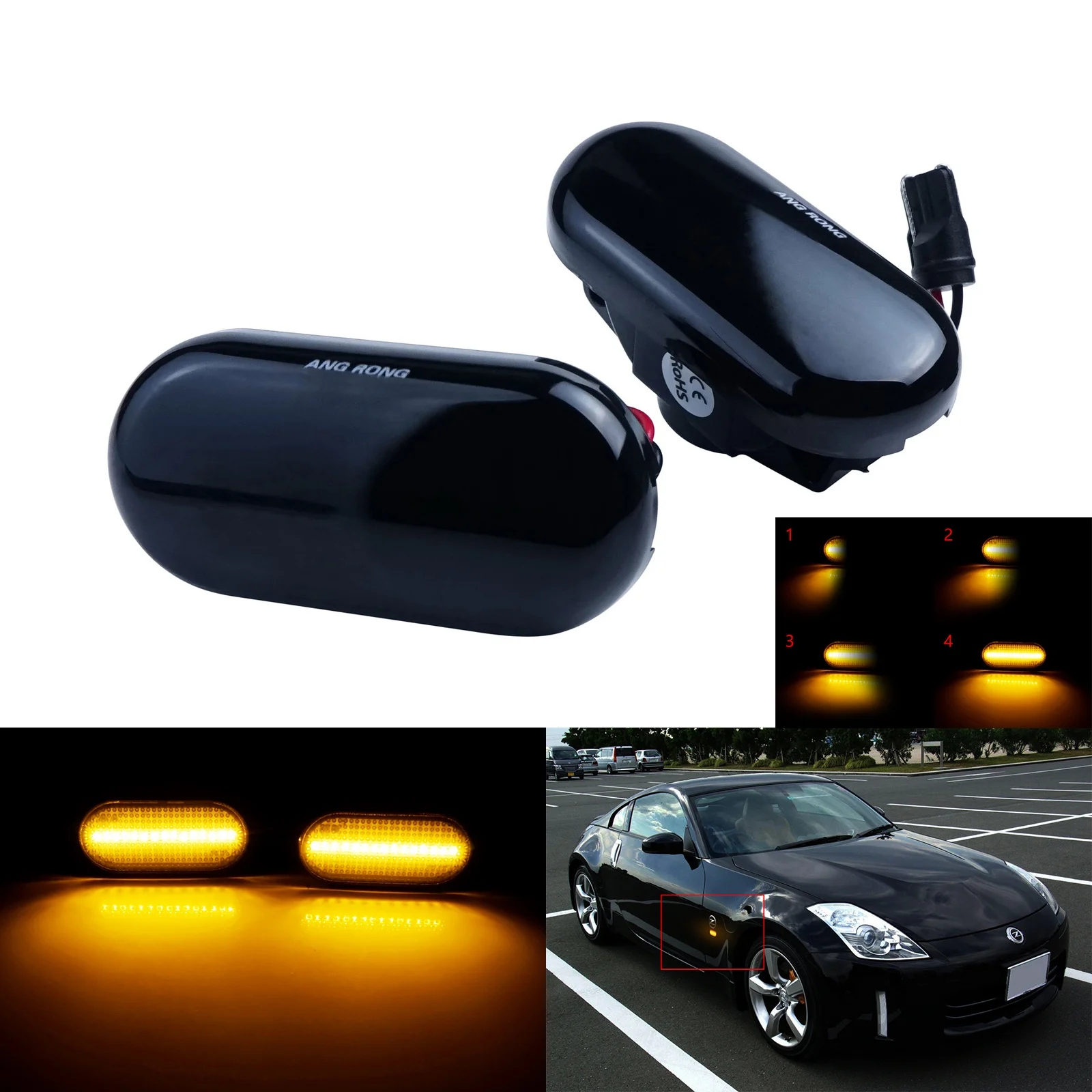 2x-Dynamic-Amber-LED-Side-Marker-Indicator-Repeater-Light-For-Nissan ...