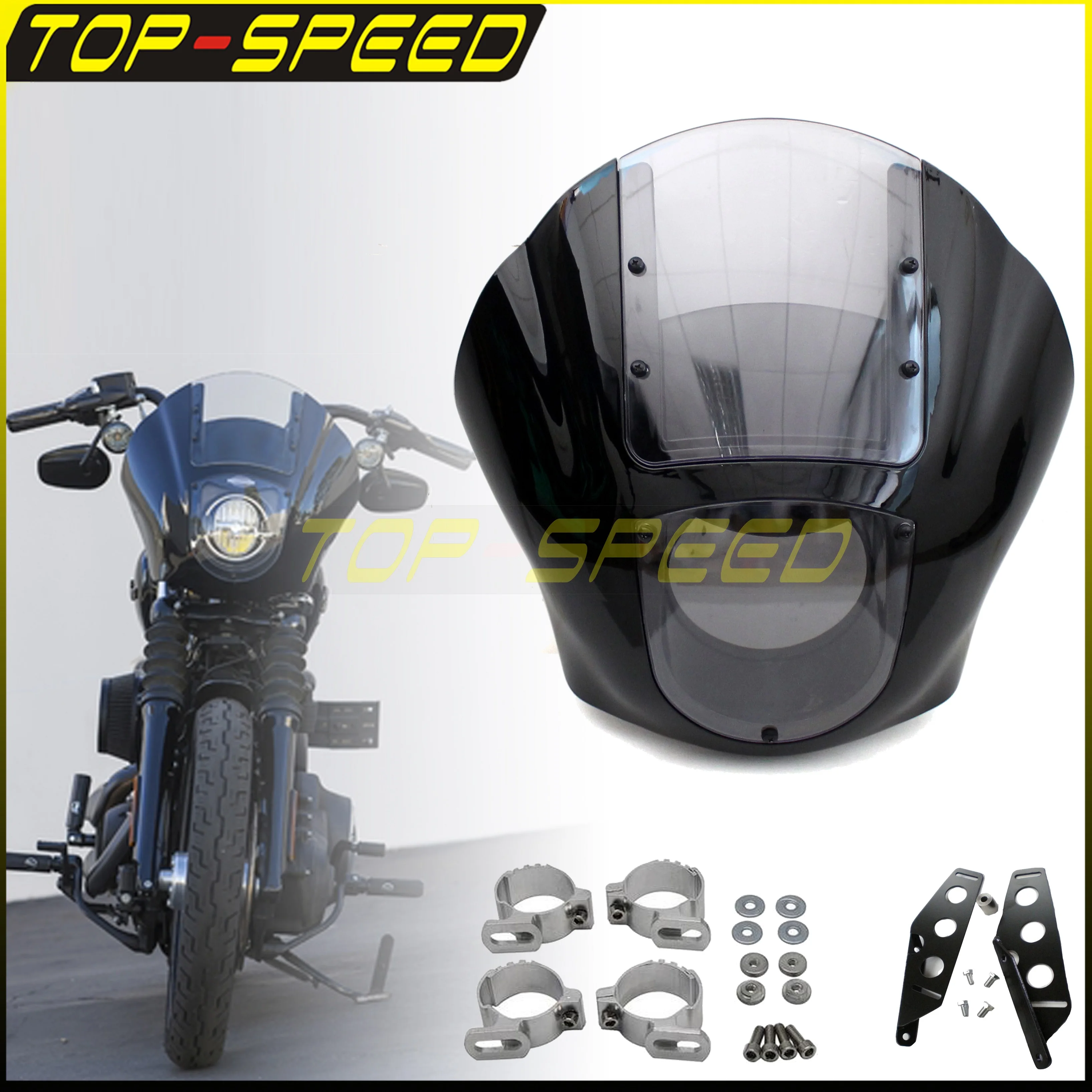 Detachable-Quarter-Fairing-Windscreen-Fork-Mount-Bracket-for-Harley ...