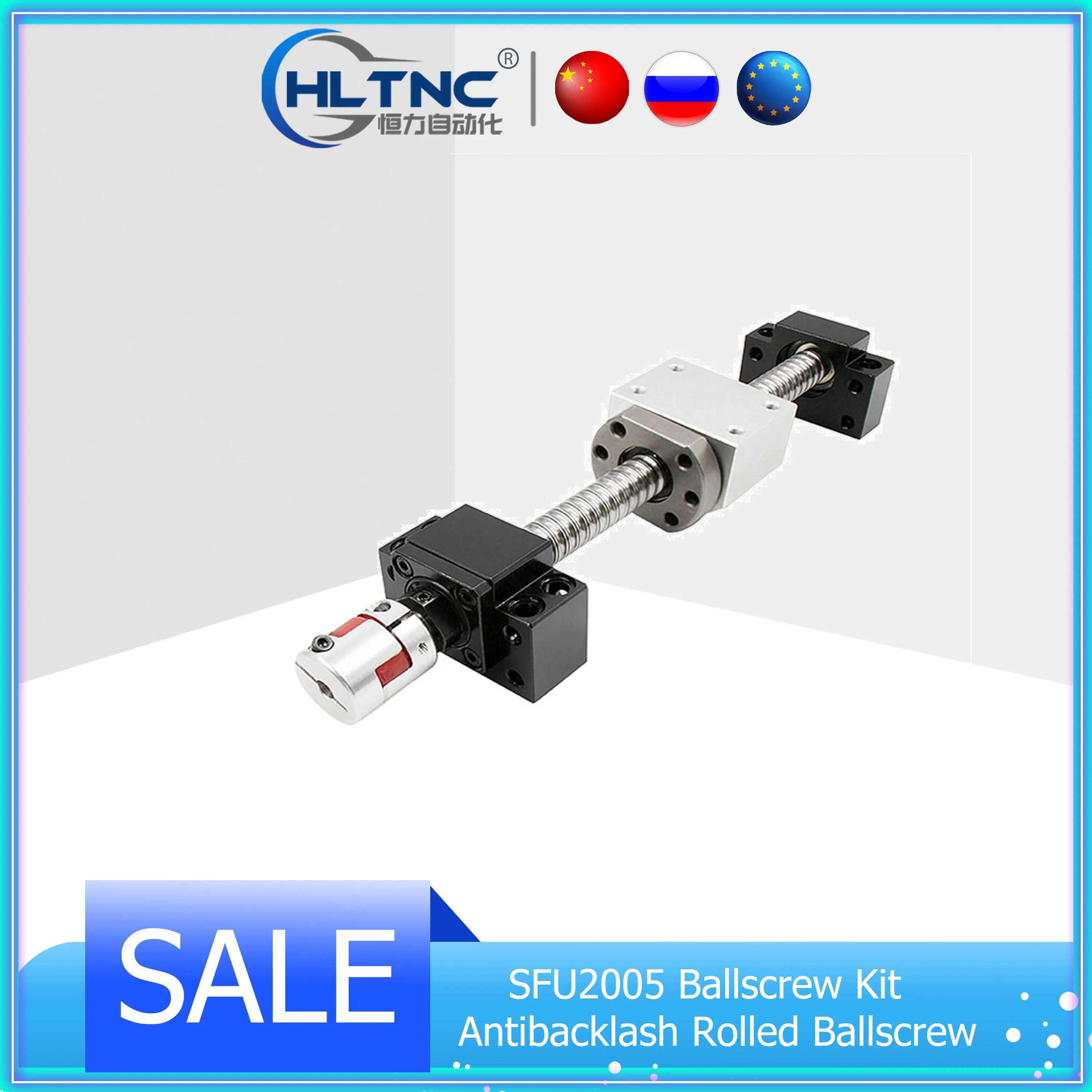 300 to 2500mm SFU2005 Set Rolled Ball Screw End Machined+Flange Nut ...