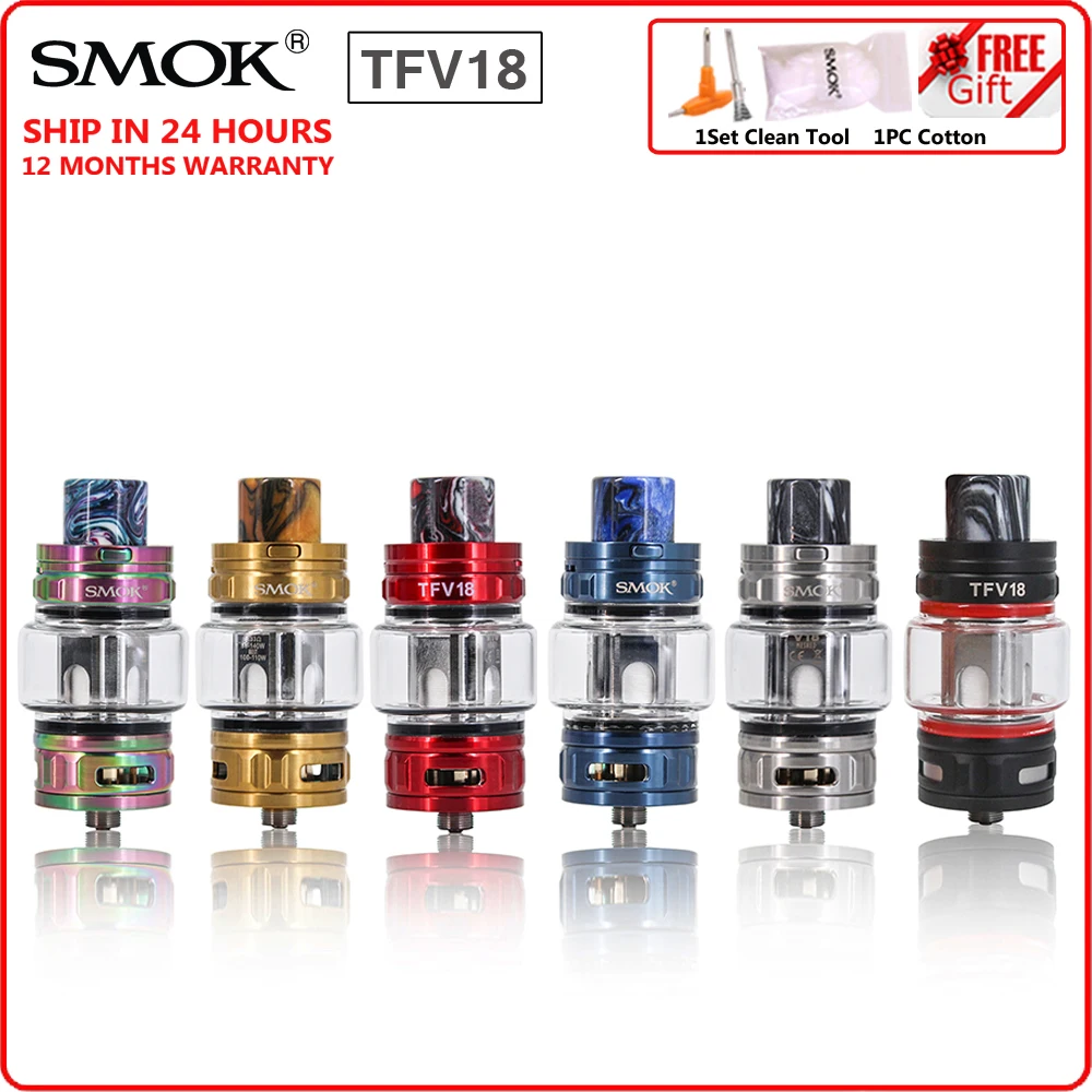 Original SMOK TFV18 Atomizer Tank 7.5ml DL / RDL Vape Electronic E ...