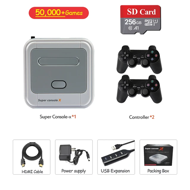 Super Console X Retro Game Console For PS1/N64/DC/NDS 50+ Emulators ...