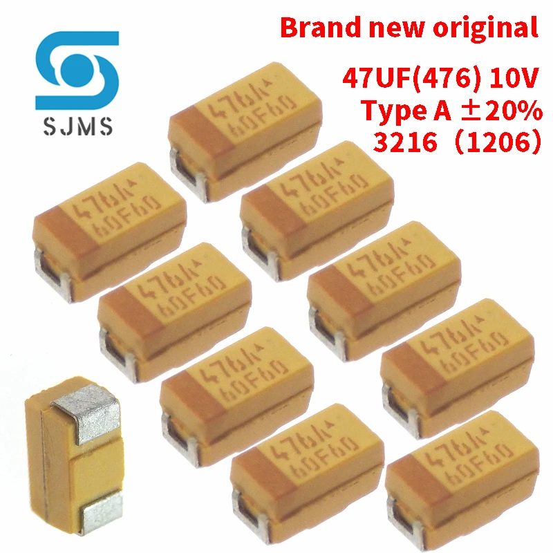 10-20-50PCS-Brand-new-original-SMD-Tantalum-Capacitor-476M-47UF-10V-20 ...