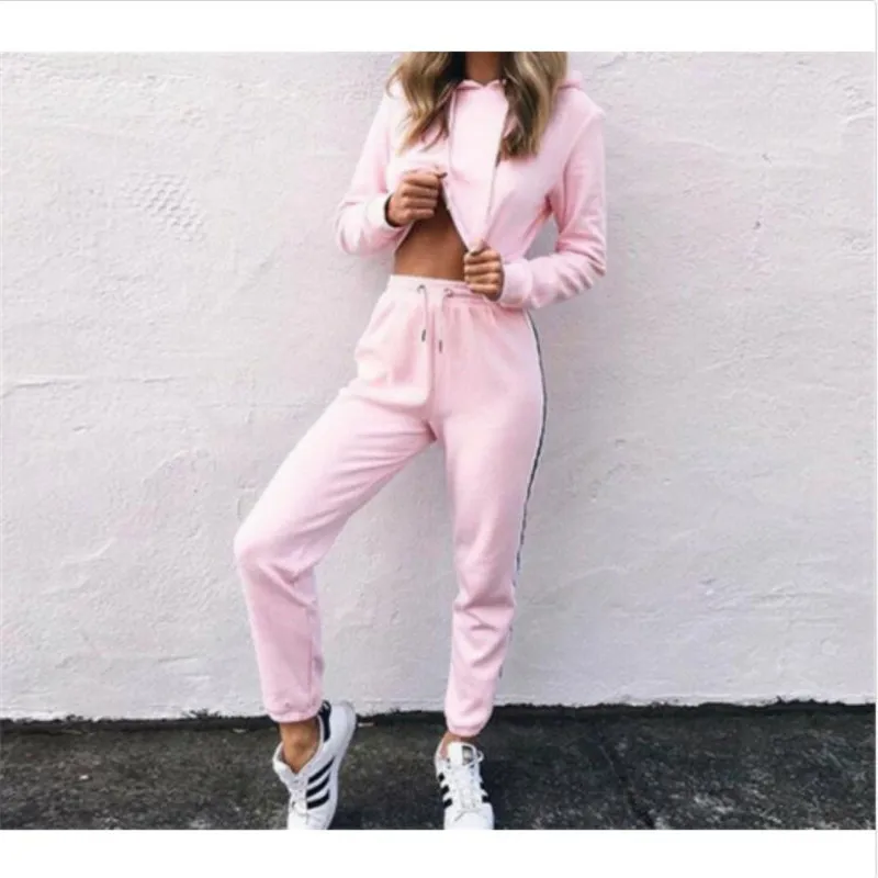 Mode Femme 2 Pièces Ensembles Femmes Survêtement Sweat À Capuche Hauts