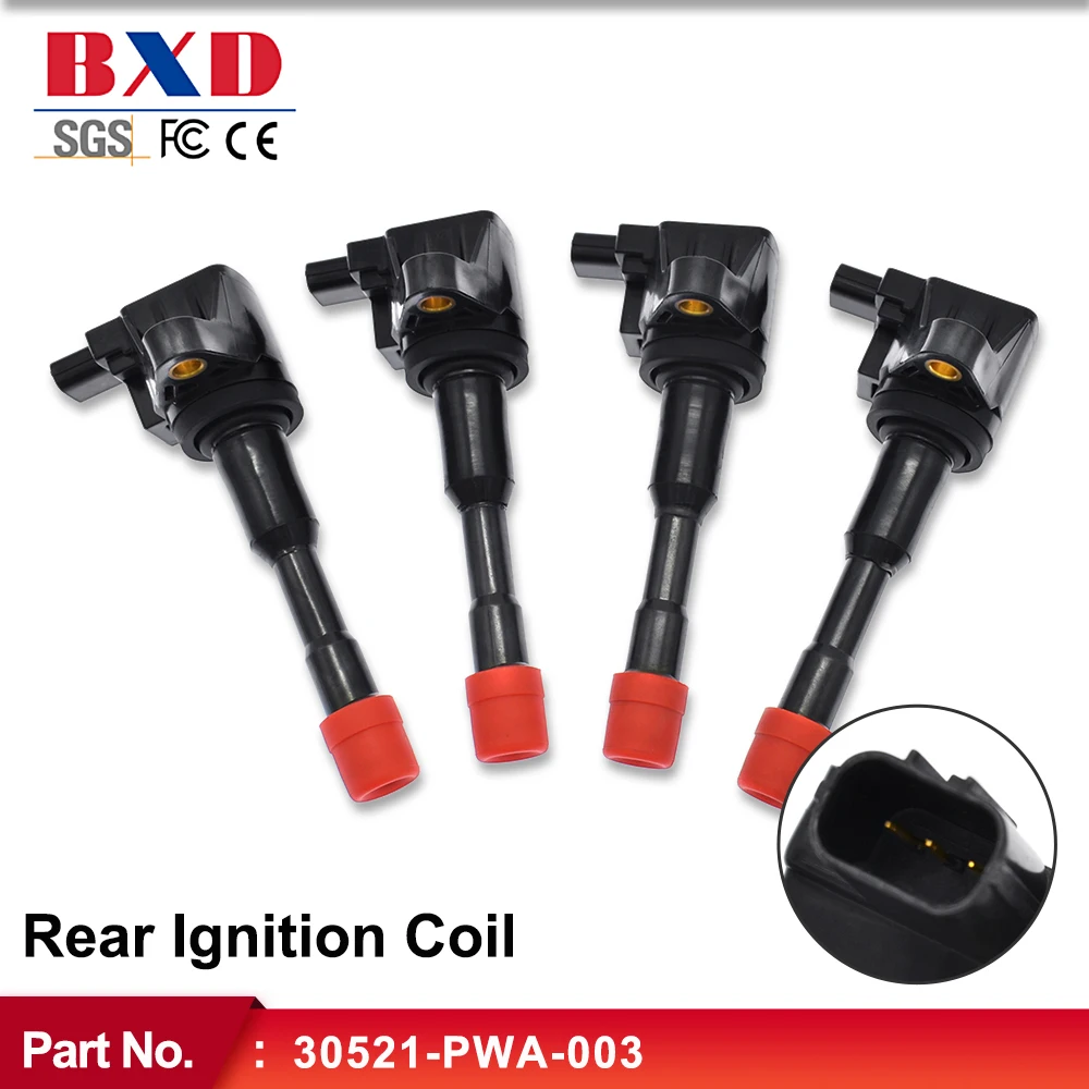 High Quality 4PCS Rear Ignition Coil 30521 PWA 003 For Honda CIVIC ...