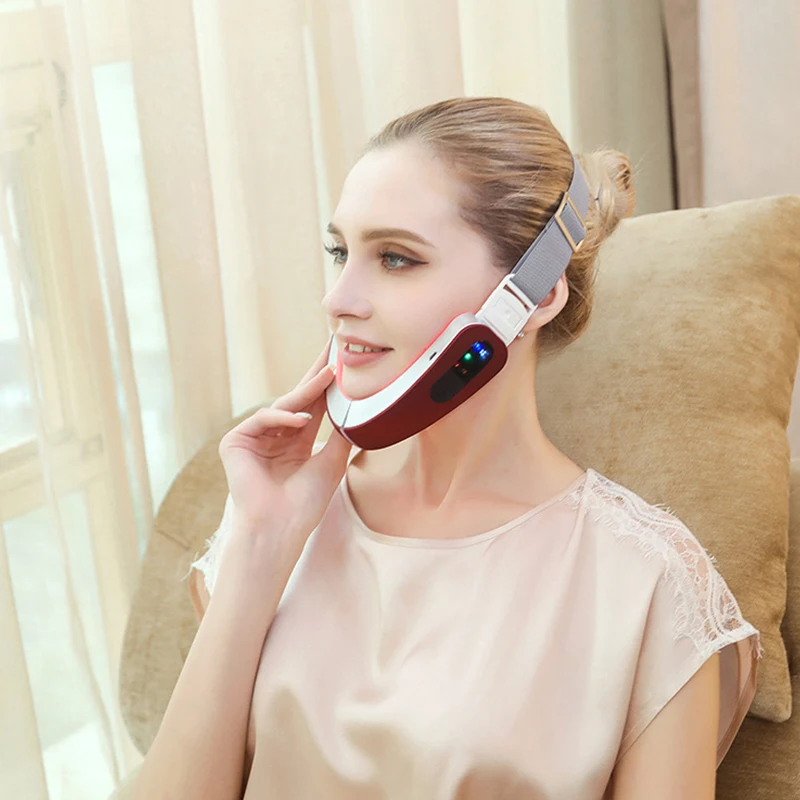 Face-lift Beauty Infrared Hot Compress V-shape Slimming Facial Massager ...