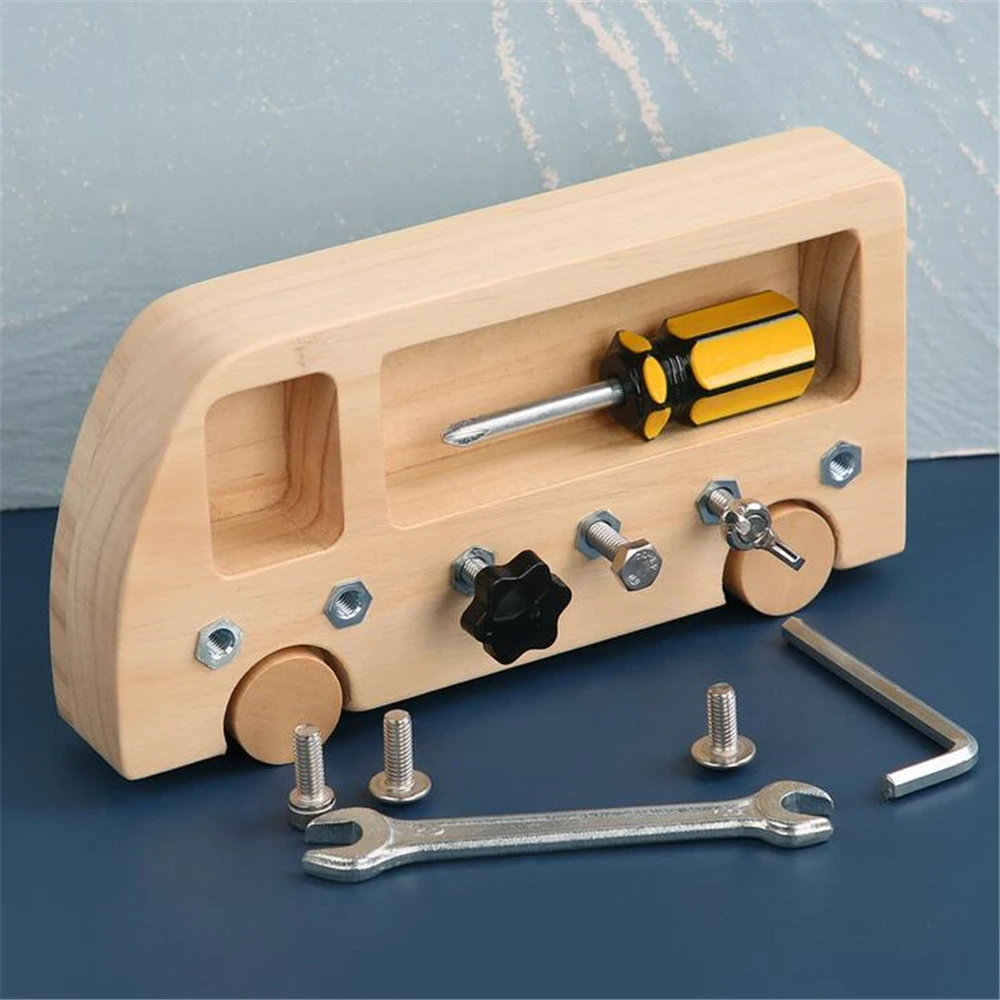 Wooden-Screw-Driver-Board-Basic-Skills-Bead-Game-Nuts-Screw-Bolts-Set ...